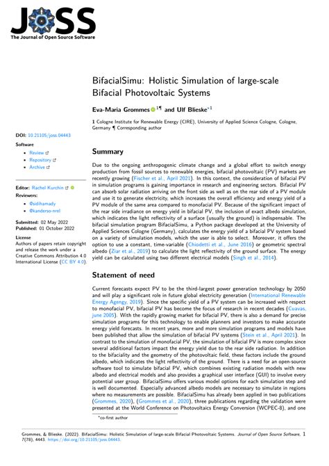 Pdf Bifacialsimu Holistic Simulation Of Large Scale Bifacial Photovoltaic Systems