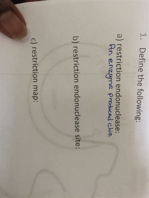 Solved Define The Following Restriction Endonuclease