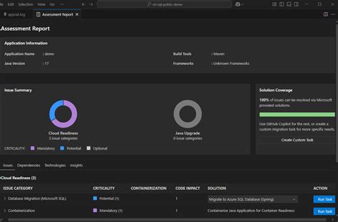 クイック スタート Github Copilot アプリの最新化を使用して Java プロジェクトを評価および移行する Azure Microsoft Learn