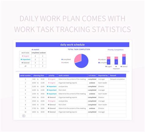 Free Daily Work Plan Templates For Google Sheets And Microsoft Excel Slidesdocs