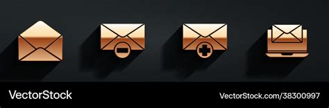 Set Envelope Delete Envelope Received Message Vector Image