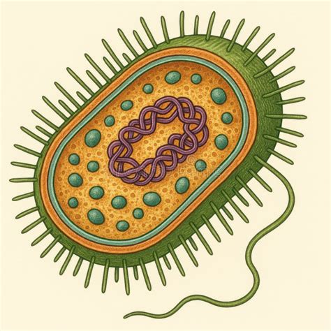 Bacterial Cell Cross Section Internal Structures Stock Illustration Illustration Of Circle
