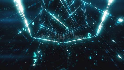 Abstract Blue Futuristic Background Of Information Technology Binary Digital Data Code Seamless