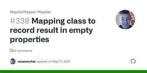 Mapping Class To Record Result In Empty Properties · Issue 338 · Mapstermappermapster · Github