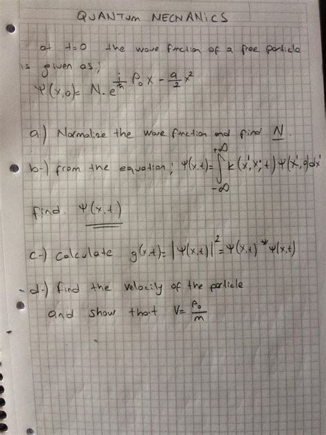 Solved QUANTUM MECHANICS The Wave Function Of A Free Chegg