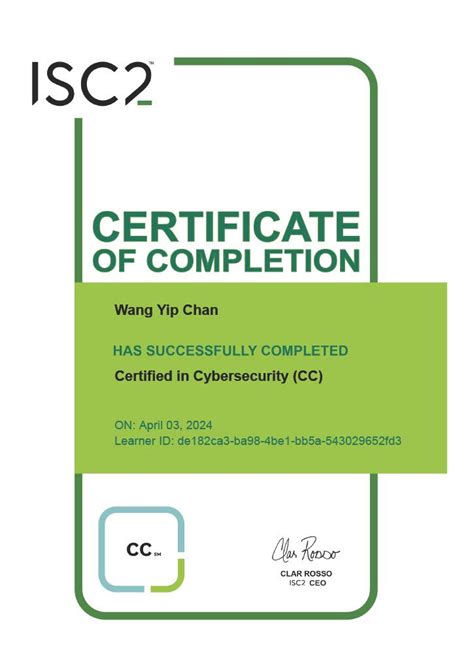 Ryan C On Linkedin Completion Certificate For Cybersecurity Cc