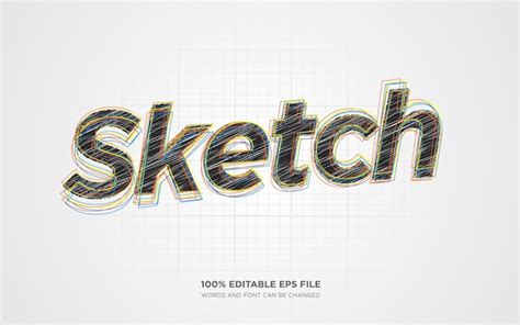 Premium Vector Sketch Editable Text Style Effect