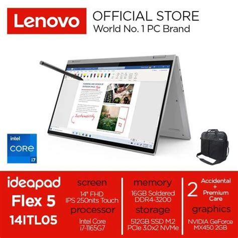 Jual Lenovo Ideapad Flex 5 14itl05 Core I7 1165g7 16gb 512gb W10ohs