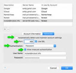 CPanel Email Account Setup In MacMail OS X El Capitan SMTP IMAP Email Service Namecheap Com