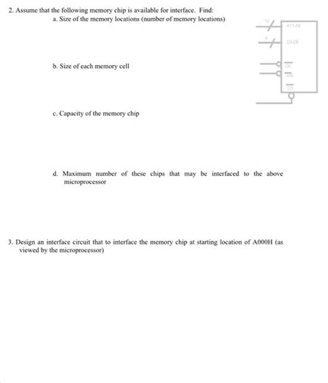 solved assume that the following memory chip is available