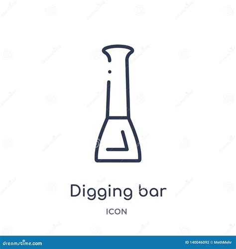 Linear Man Digging Icon From Behavior Outline Collection Thin Line Man Digging Vector Isolated