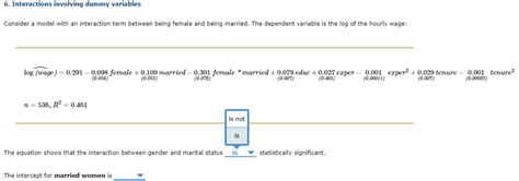 Solved Interactions Involving Dummy Variables Consider A Chegg Com