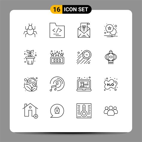 16 Universal Outlines Set For Web And Mobile Applications Nature Agriculture Mail Alert