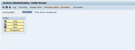 FPAR04 SAP Tcode FI CA Gen Tax Reporting Archiving