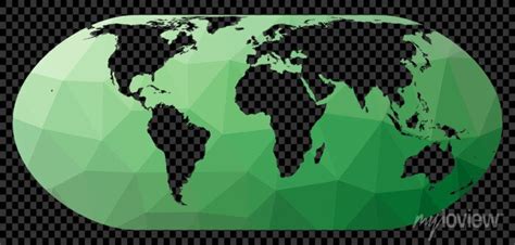 Low Poly World Map Nell Hammer Projection Polygonal Map Of Canvas Prints For The Wall • Canvas