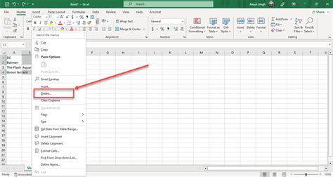 How To Delete A Column In Excel