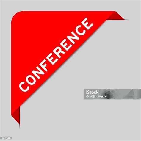 회색 배경에 단어 회의가 있는 모서리 레이블 배너의 붉은 색 건강 진단에 대한 스톡 벡터 아트 및 기타 이미지 건강 진단 건강관리와 의술 기업가 Istock