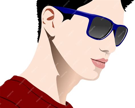 Premium Vector Mans Face With Sunglasses 3d Vector