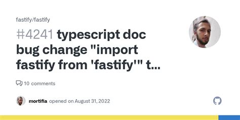 Typescript Doc Bug Change Import Fastify From Fastify To Import Fastify From Fastify