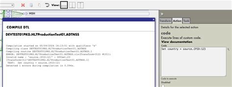 Hl7 Dtl Code Action Question Intersystems Developer Community Dtl