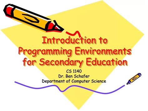 ppt introduction to programming environments for secondary education