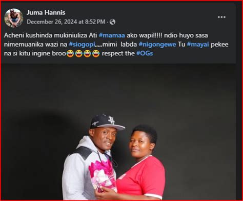 Juma Kills His Wife And Commits Suicide Weeks After Bragging Hawezi Gongewa Sex