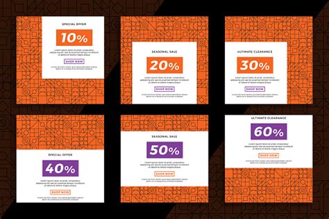 소셜 미디어 모바일 응용 프로그램을위한 트렌디 한 판매 및 할인 프로모션 배경 최소한의 기하학적 패턴으로 어두운 사각형 광고 웹