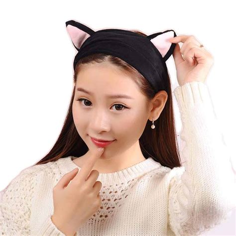 Anemoi Cat Ear Make Up Shower Mask Headband Black