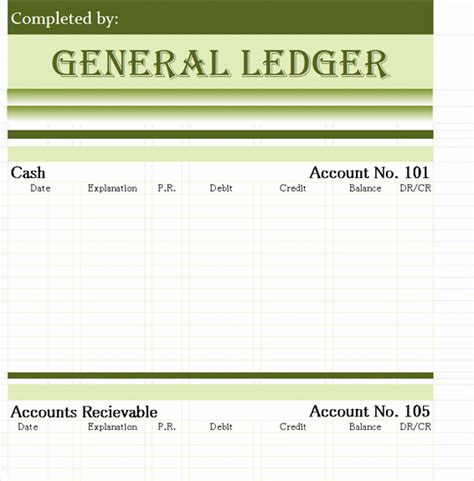 Self Employment Ledger Template Excel