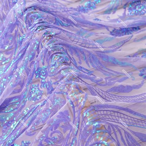 Shimmering Iridescent Lavender Purple Sequin Fabric Oneyard