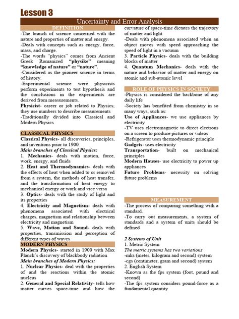 general physics 1 notes pdf physics observational error