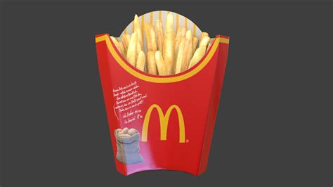 맥도날드 소금에 절인 감자 튀김 상자 3d 모델 29 C4d Free3d
