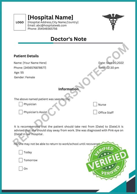 Doctors Note For Fmla Template [printable And Signed]