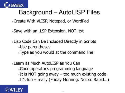 Ppt Chapter 7 Autocad Scripts Powerpoint Presentation Free Download Id 422175