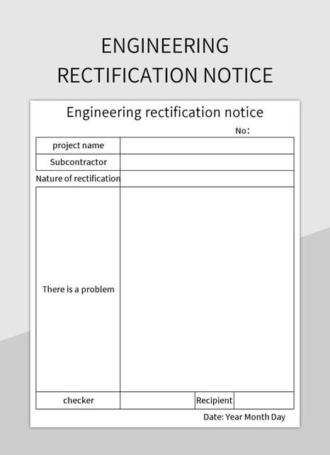 Free Rectification Form Templates For Google Sheets And Microsoft Excel Slidesdocs