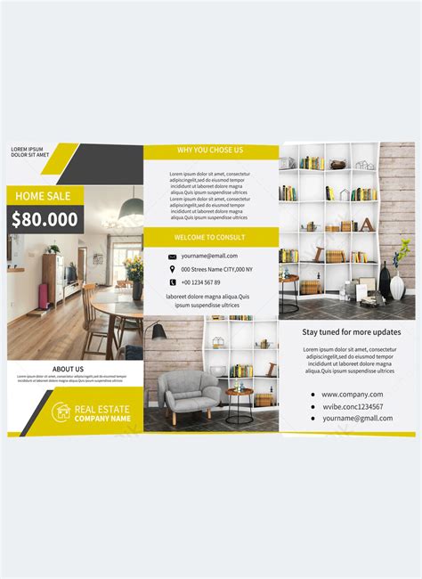 부동산 삼단 브로셔 포스터 이미지 사진 466937391 무료 다운로드