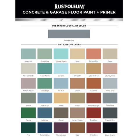 Rust Oleum Universal Spray Paint Color Chart