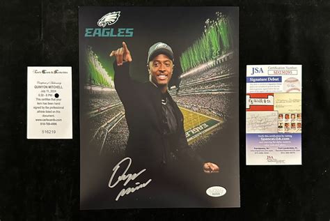 Philadelphia Eagles Quinyon Mitchell Autographed 8 X 10 Photo Carls Cards And Collectibles