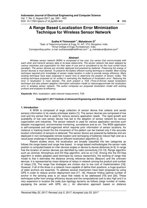 pdf a range based localization error minimization technique for wireless sensor network