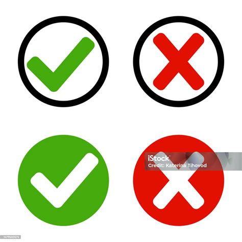 원 안에 진실과 거짓 아이콘입니다 확인 표시와 교차 원 아이콘 벡터 그림 아이콘에 대한 스톡 벡터 아트 및 기타 이미지 아이콘 확인표시 긁힌 Istock