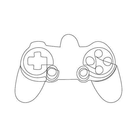 Premium Vector Controller Continuous One Line Drawing Of Game Outline