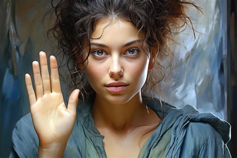 Premium Ai Image A Model With A Hand Gesture
