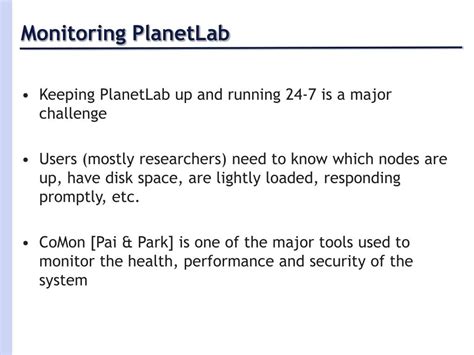 Ppt Monitoring Planetlab Powerpoint Presentation Free Download Id 4677334