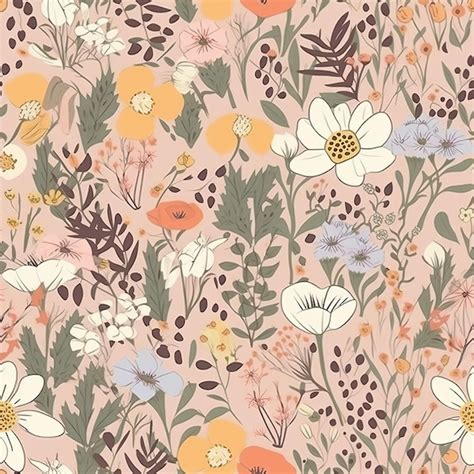 Premium Ai Image Floral Seamless Patterns Design For Paper Fabric Wallpaper Created With