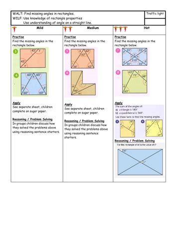 Year 5 Maths Find Missing Angles And Lengths Teaching Resources