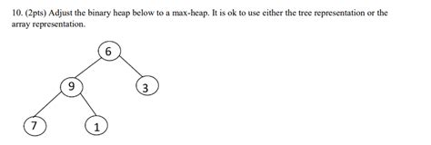 Solved 10 2pts Adjust The Binary Heap Below To A Chegg