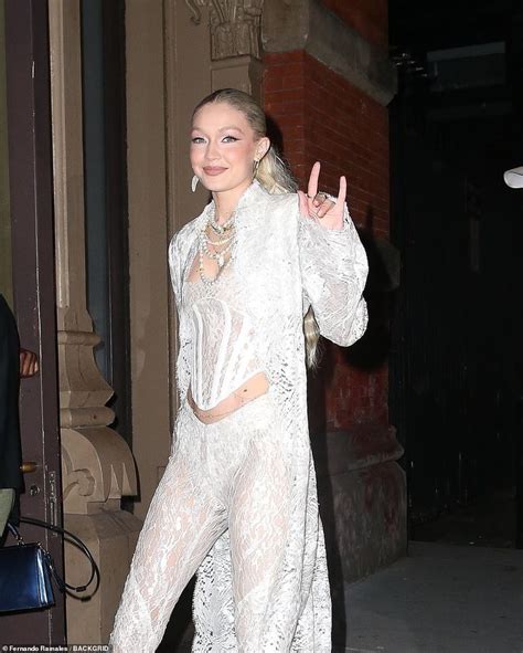 Gigi Hadid Looks Ethereal In White Lace As She Celebrates Her 27th