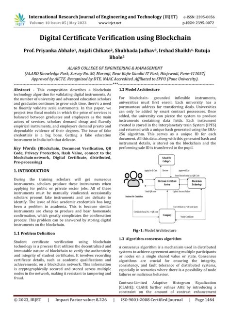 Digital Certificate Verification Using Blockchain Pdf