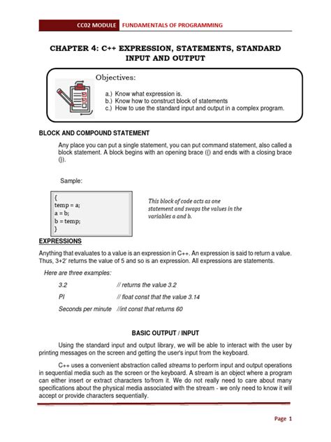 Chapter 4 C Expression Statements Standard Pdf Computer Program