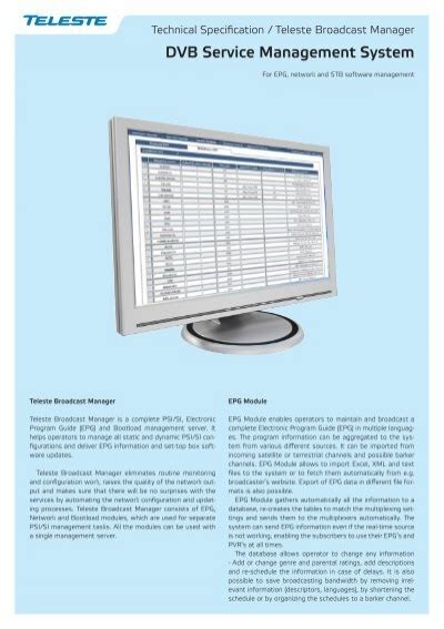 Dvb Service Management System Sat Trakt Telecommunications